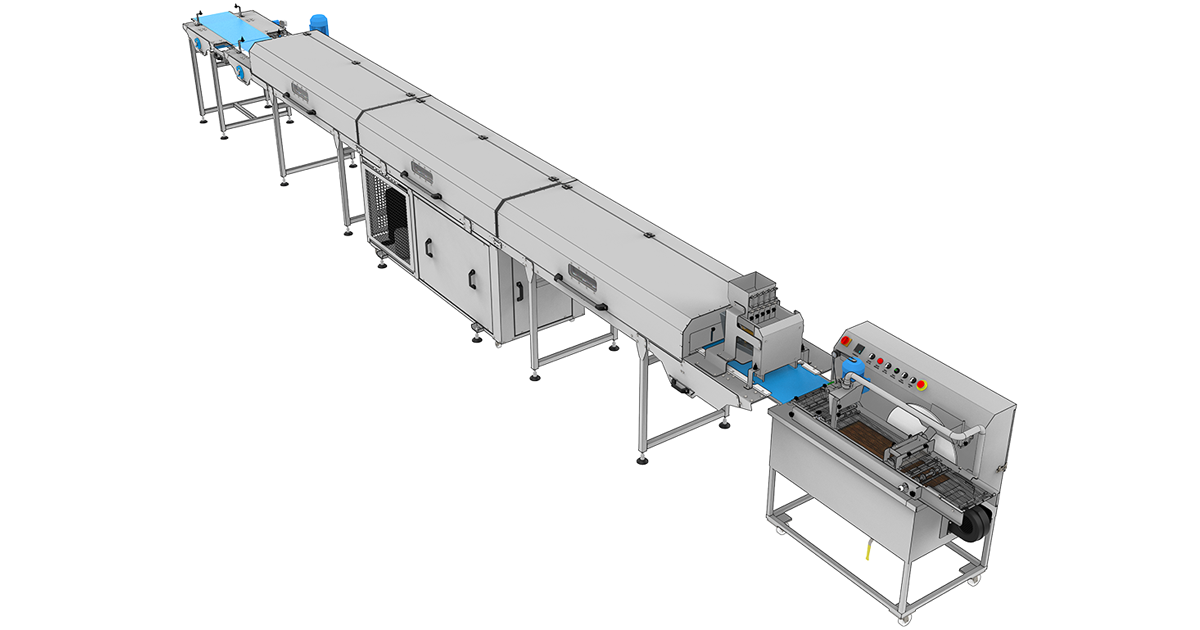 Chocolate Enrobing Line ENL200 | Wheel Tempering & Cooling Tunnel